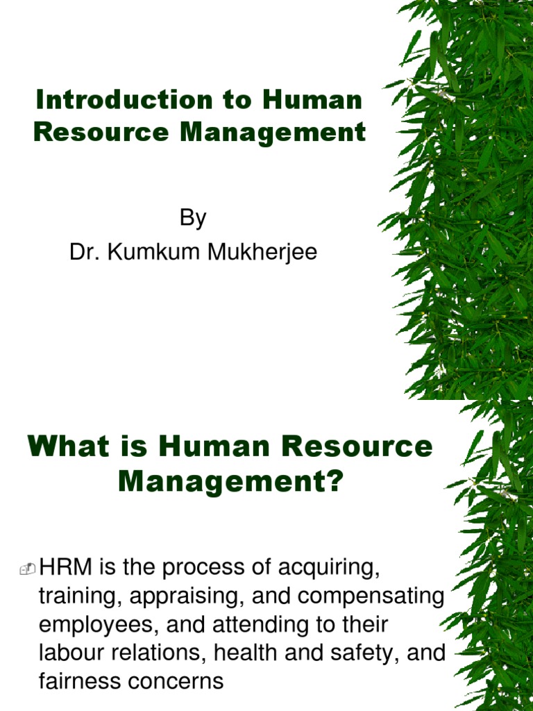 Introduction To Human Resource Management - KM - 1 | PDF | Human ...