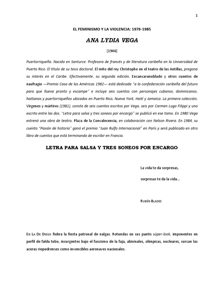 Letra para Salsa y Tres Soneos | PDF