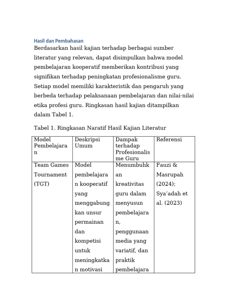 Hasil Dan Pembahasan LitReview | PDF