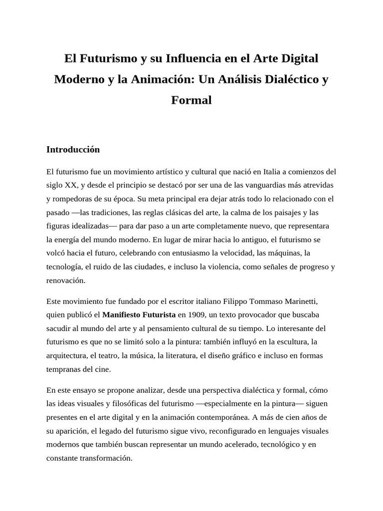 El Futurismo y Su Influencia en El Arte Digital Moderno y La Animación ...