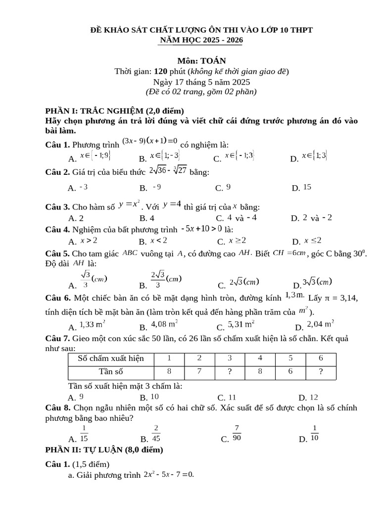 1 - de Toan 9 (Ngay 17-5-2025) - CT | PDF