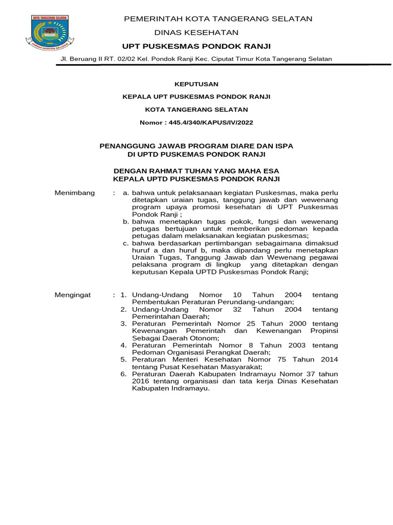 SK Program Ispa Dan Diare | PDF