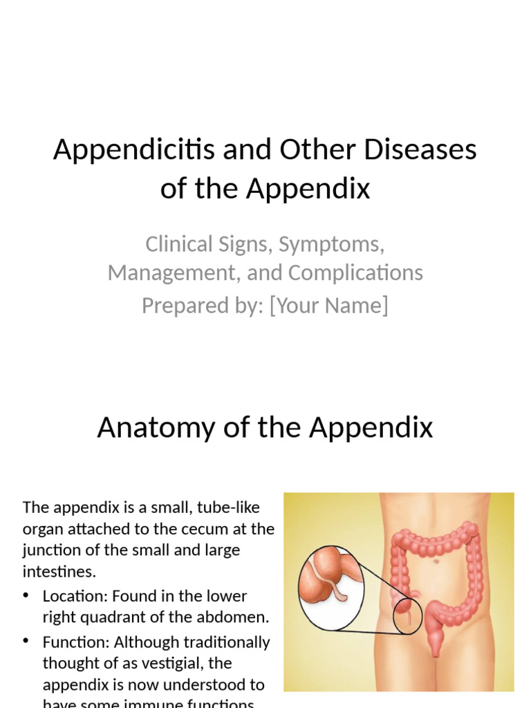 Appendicitis Detailed Presentation | PDF | Diseases And Disorders ...