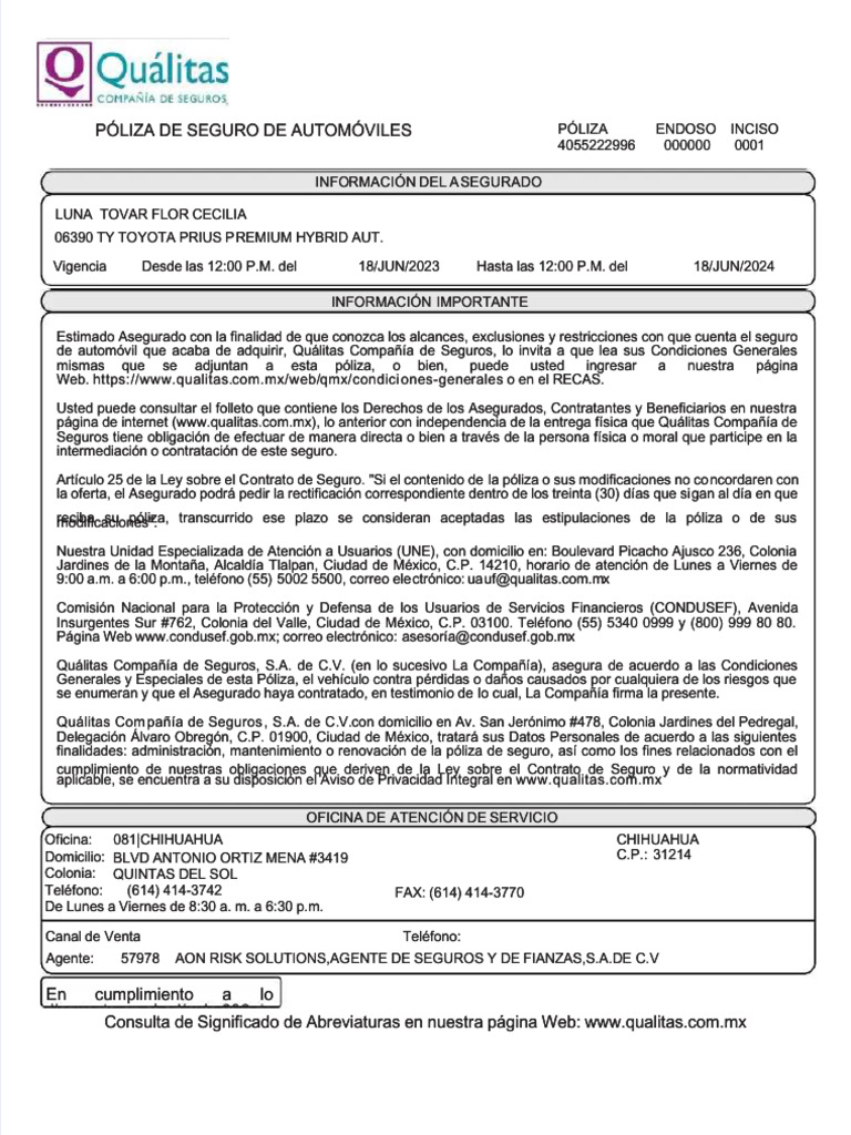 pdf-qualitas-editable_compress (1) | PDF | Póliza de seguros | Seguro