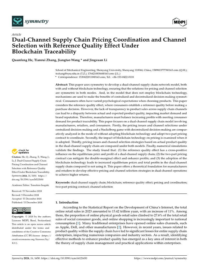 Dual-Channel_Supply_Chain_Pricing_Coordination_and | PDF | Pricing ...