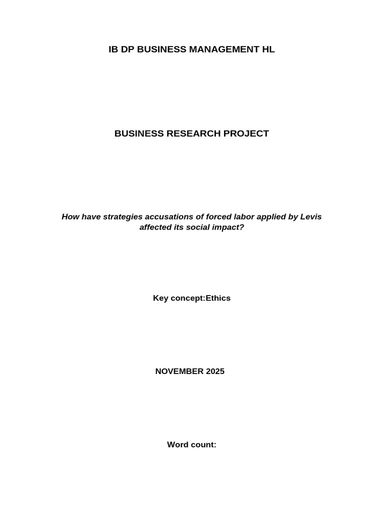 Ib DP Business Management HL | PDF | Swot Analysis | Supply Chain
