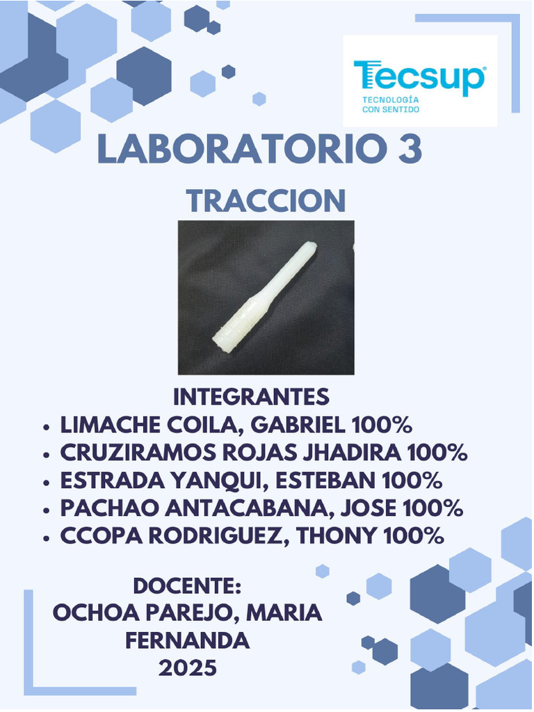 Laboratorio3 Ensayo de Traccion | PDF | Deformación (ingeniería) | Rendimiento (ingeniería)