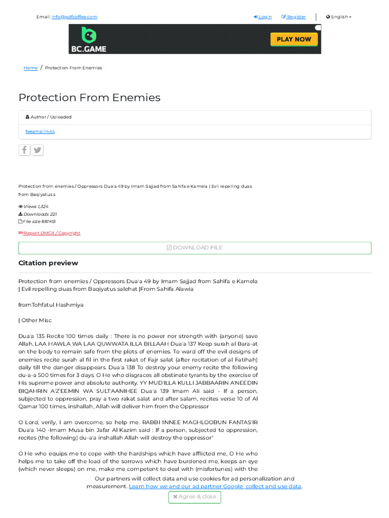 Protection From Enemies - PDFCOFFEE.COM | PDF | Semitic Words And Phrases | Religious Belief And ...