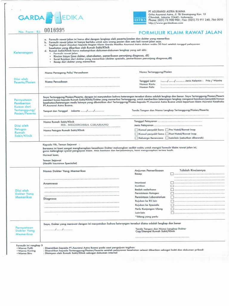 Form Rajal Garda Medika | PDF