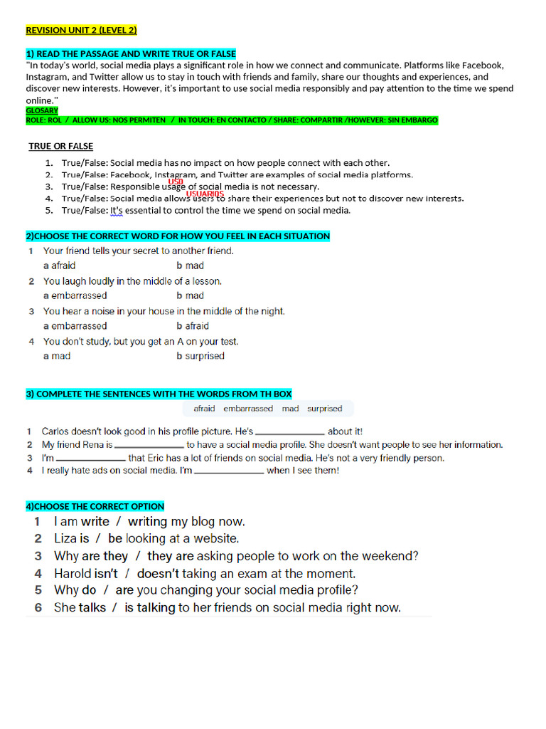 Revision Unit 2 (L2) 13-5 | PDF
