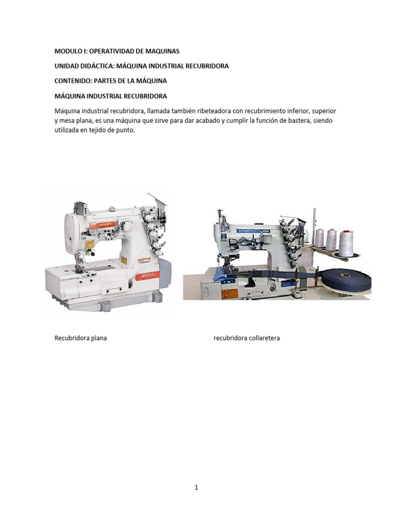 Máquina Industrial Recubridora Pdf Cambiar Embrague