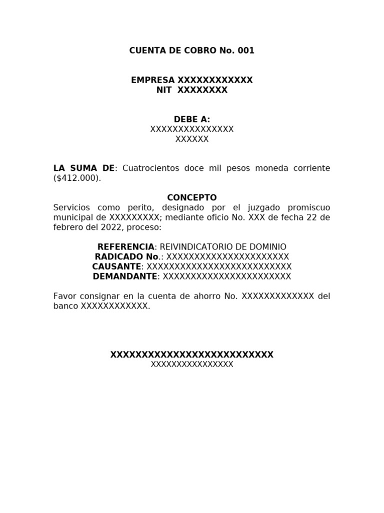 Cuenta de Cobro | PDF