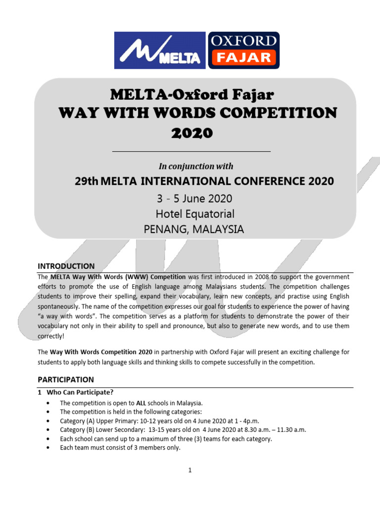 2020 WWW Rules N Registration Form LATEST | PDF | Word | Spelling