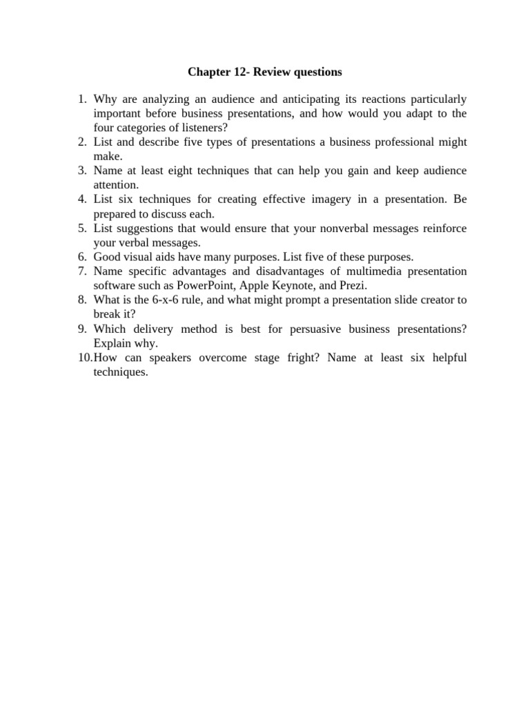 Chapter 12 - Review Questions | PDF