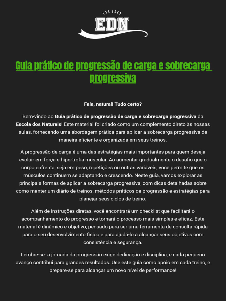 Guia Pratico de Progressao de Carga e Sobrecarga Progressiva PDF | PDF | Hipertrofia muscular