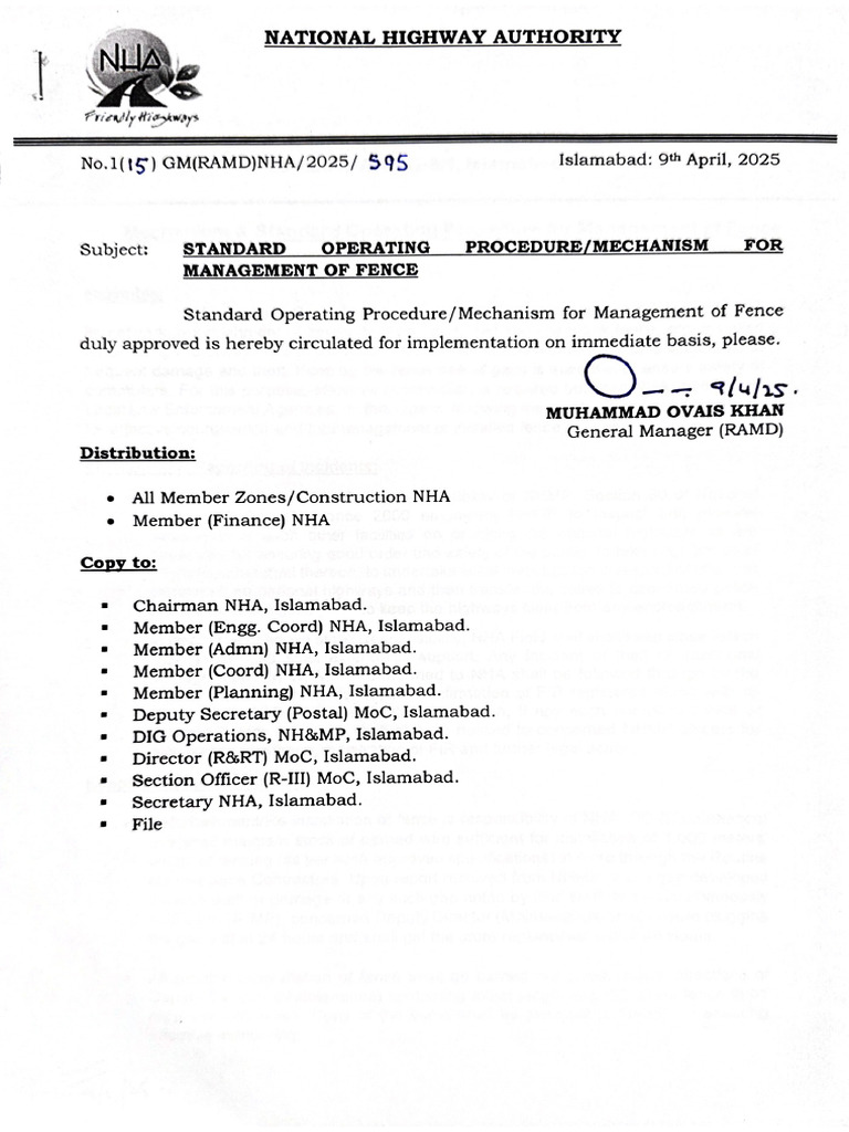 Standard Operating Procedure-Mechanism For Fence Management | PDF
