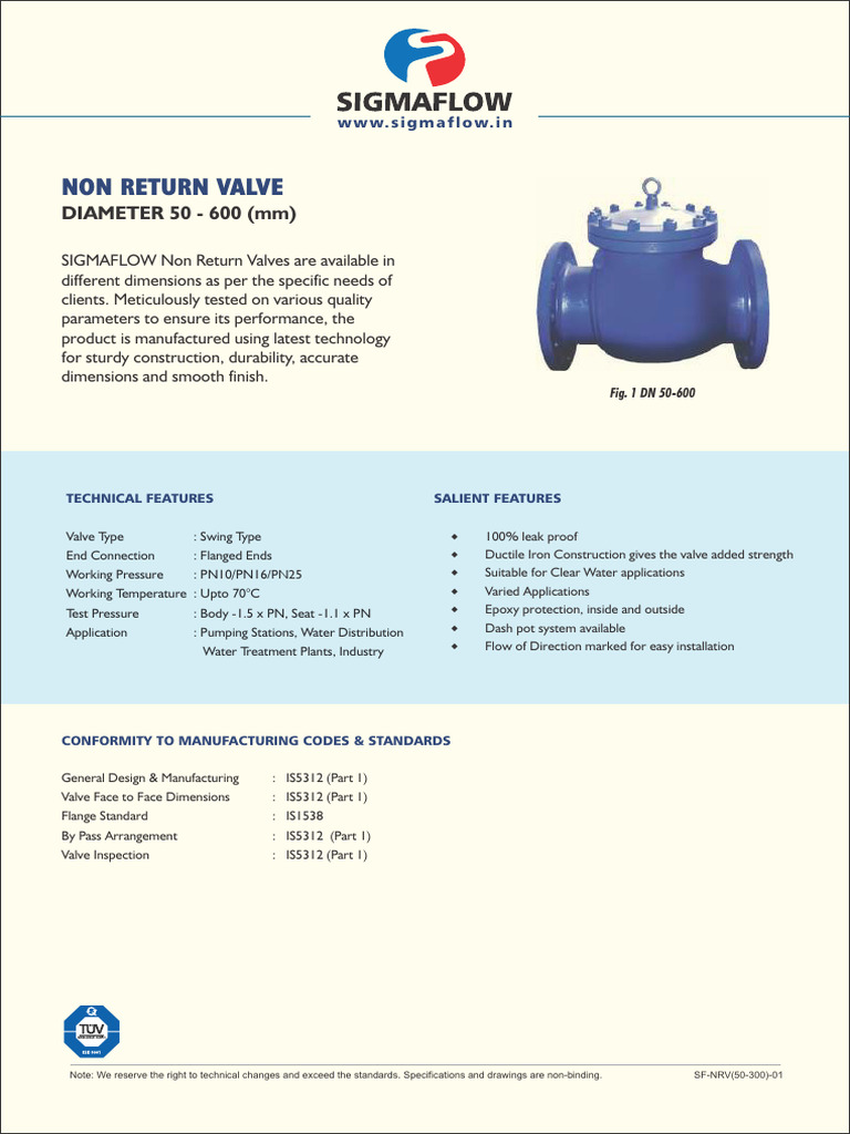 Catalogue Non Return Valve 50-600 | PDF | Valve | Steel