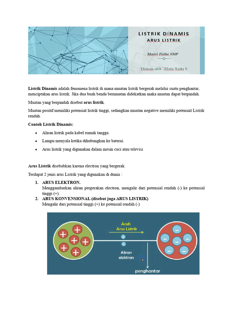Listrik Dinamis (Arus Listrik, Paralel Dan Seri) - Materi SMP | PDF