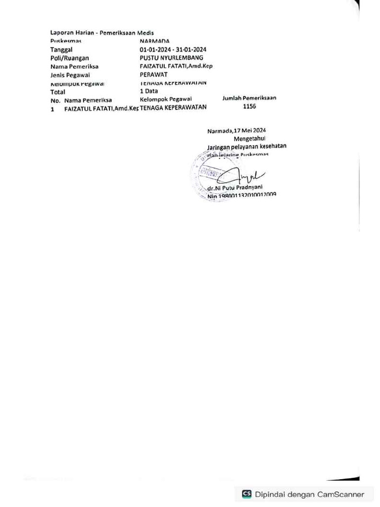 Laporan Pemeriksaan Medis 2024_11zon | PDF