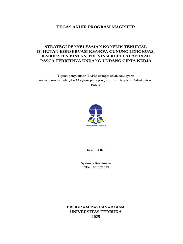 Aprianto Kurniawan - 501123275 TAPM Revisi 2 Pengajuan BTR 3 | PDF
