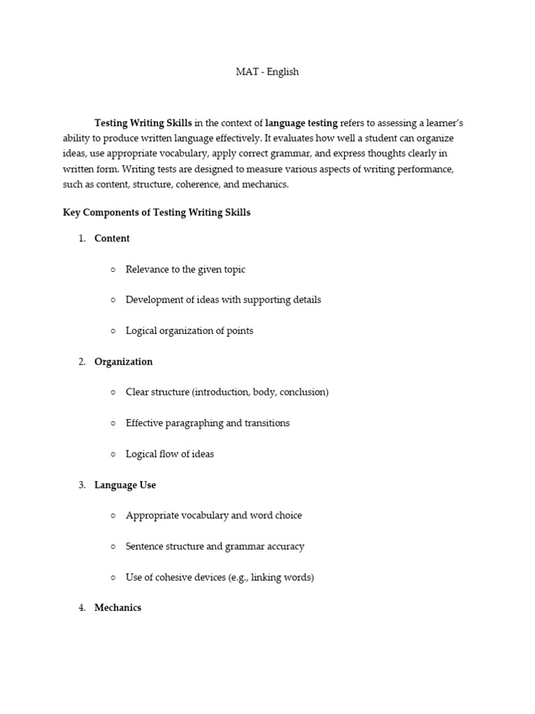 Topic 13 Testing Writing Skills | PDF | Vocabulary | Critical Thinking