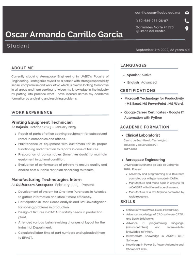 Oscar Armando Carrillo Garcia | PDF | Engineering | Microsoft Excel