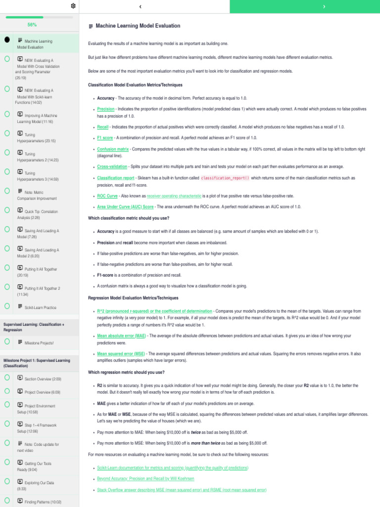 Machine Learning Model Evaluation - Zero To Mastery Academy | PDF | Receiver Operating ...