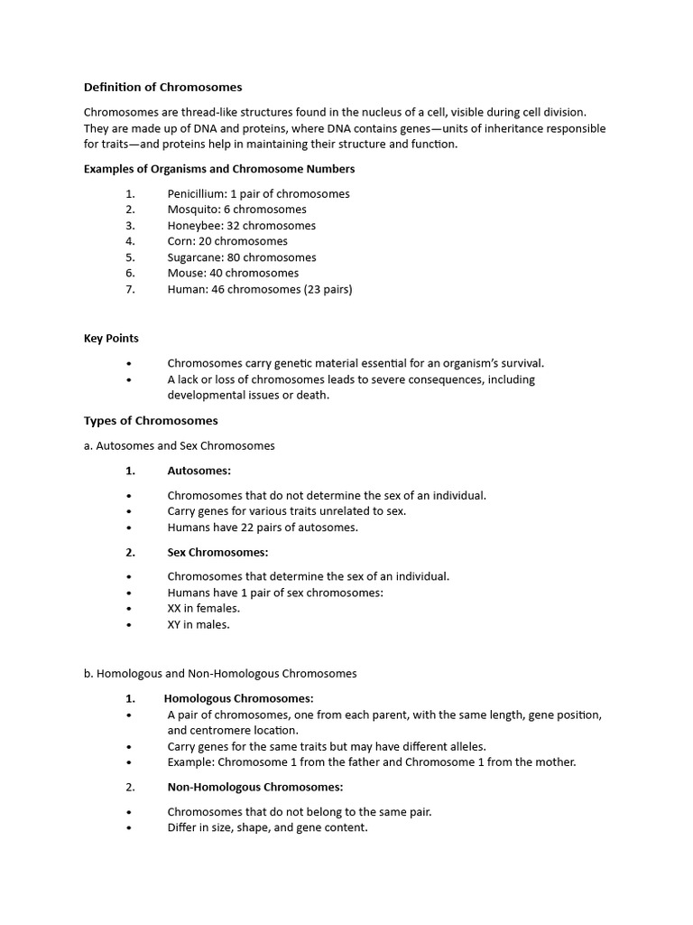 Simple Definition of Chromosomes | PDF | Genetic Code | Ribosome