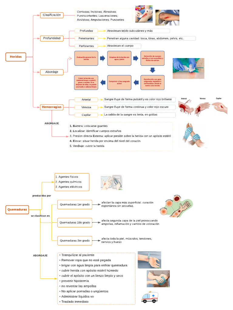 Heridas, Hemorragias y Quemaduras | PDF | Herida | Quemar