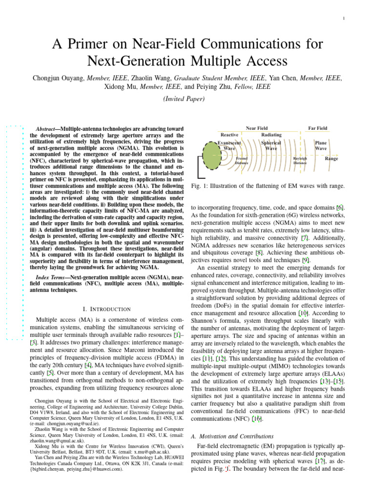 A Primer on Near-Field Communications for Next-Generation Multiple ...