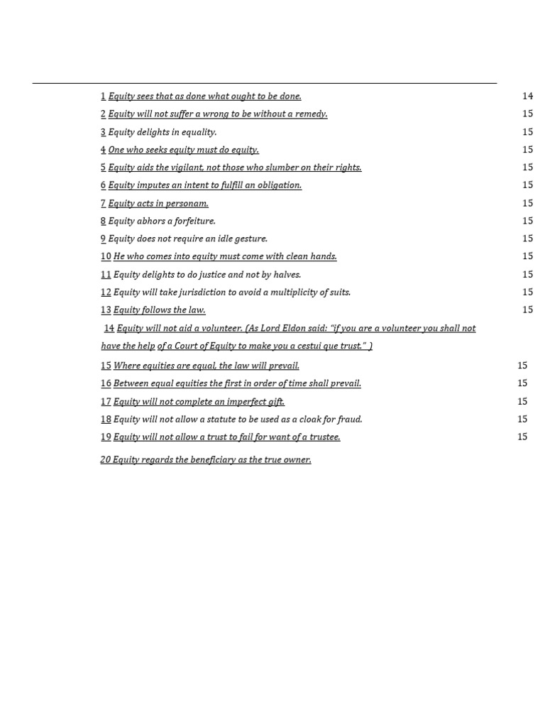 Maxims of Equity-77 | PDF