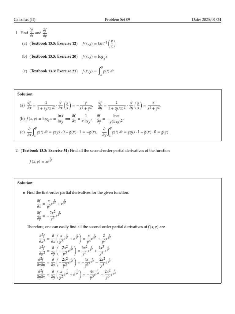 Problem Set 09 - Solution | PDF | Differential Equations | Mathematical Physics