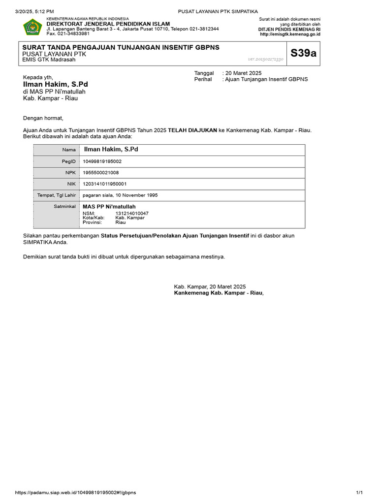 Ajuan Gbpns 2025 Ilman | PDF