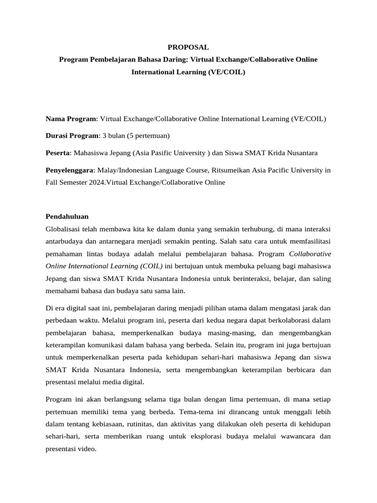 Proposal APU Pembelajaran Bahasa Daring | PDF