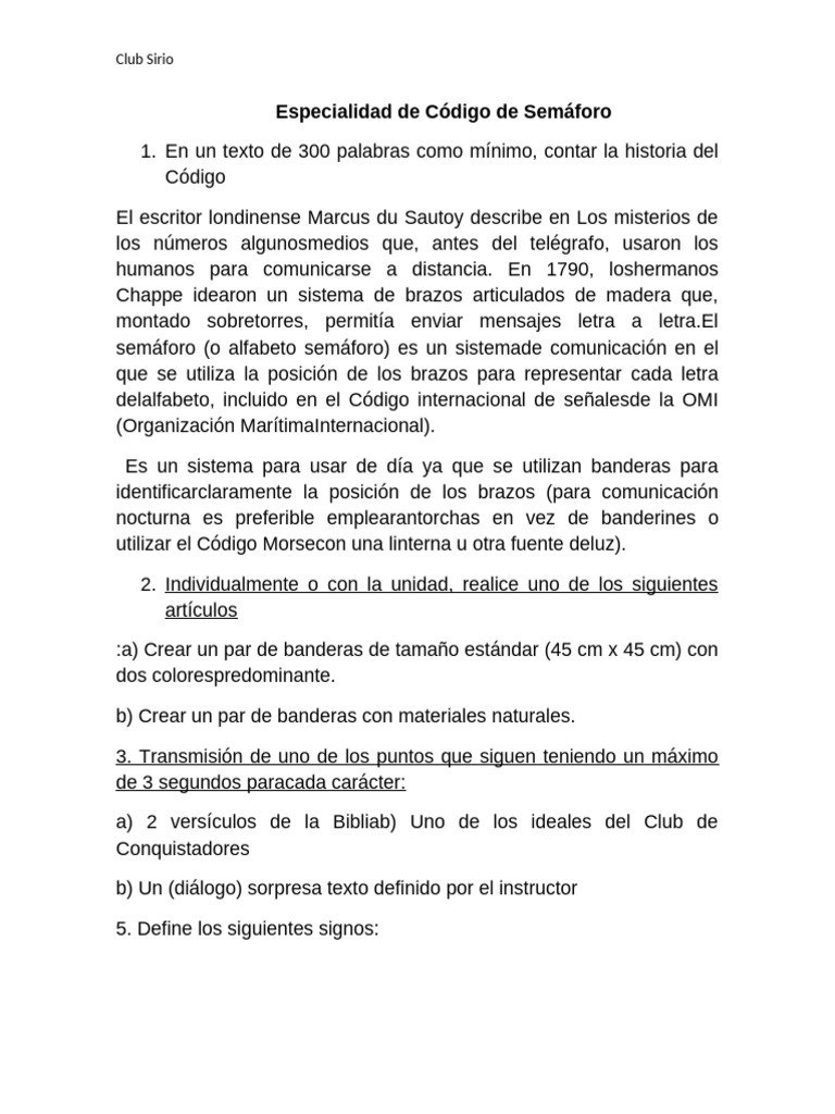 Especialidad de Código de Semáforo | PDF