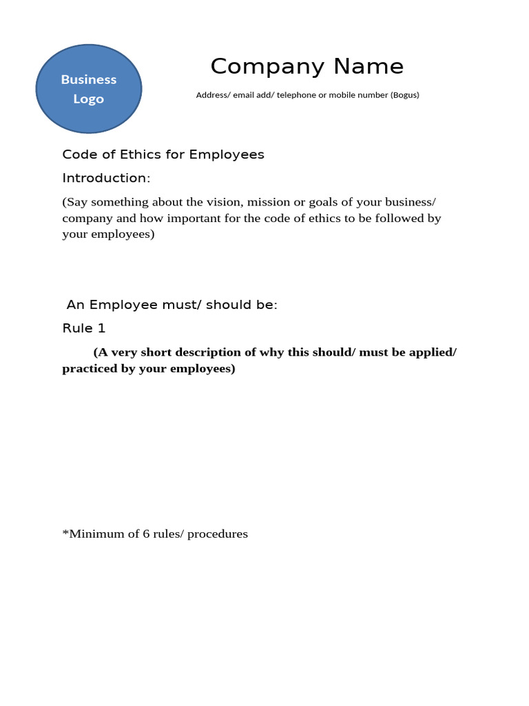 Code of Ethics Sample | PDF