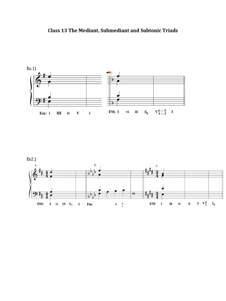 THRY2 Class 13 - Mediant - Submediant PDF | PDF