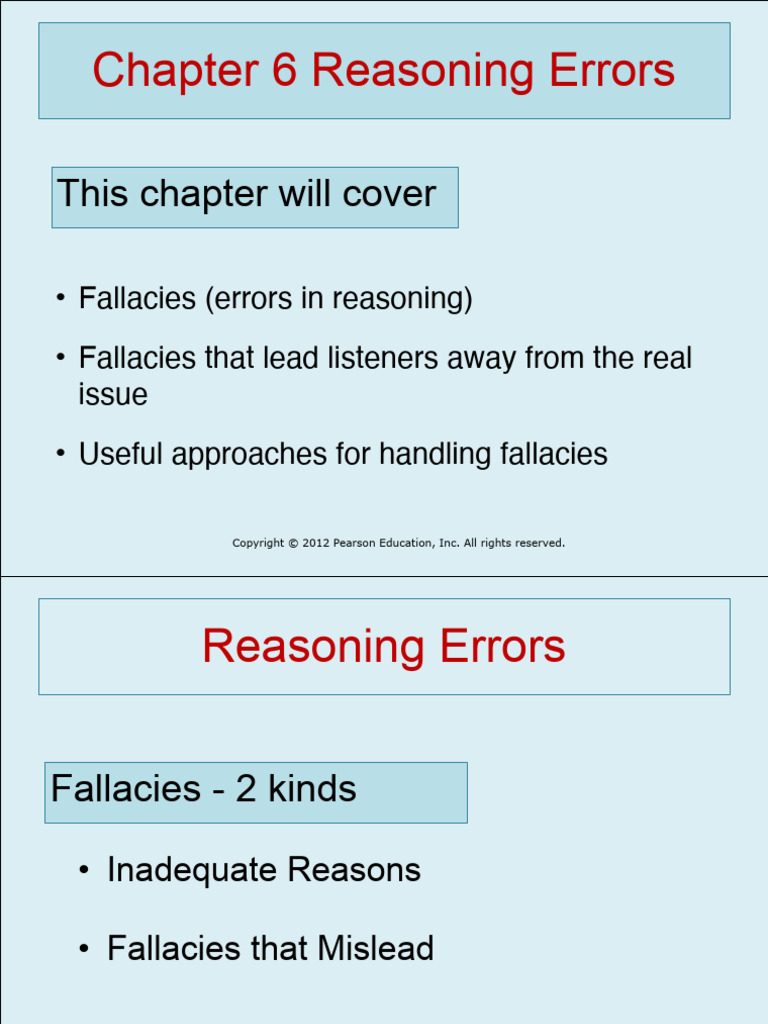 Chapter 6 Reasoning Errors Arial Red Font Thin Border | PDF | Fallacy | Logic