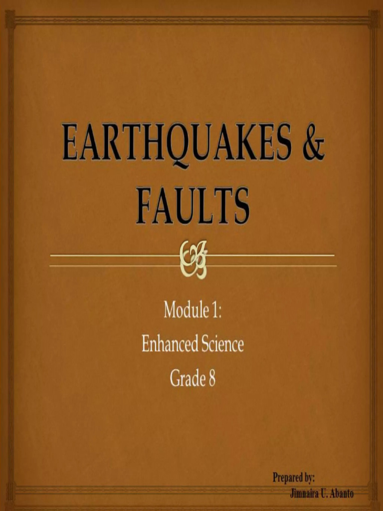 Science8 Earthquake and Faults 1 | PDF