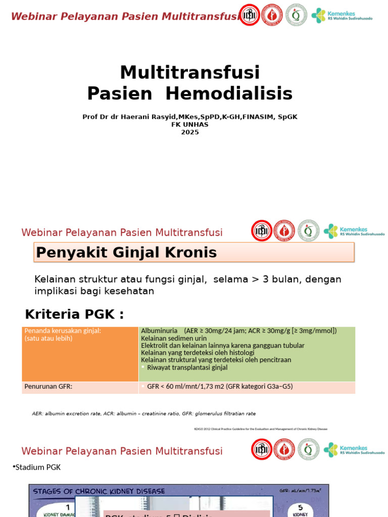 KOL Transfusi 1 Mei 2025 Multitransfusi Pasien Hemodialisis HD | PDF