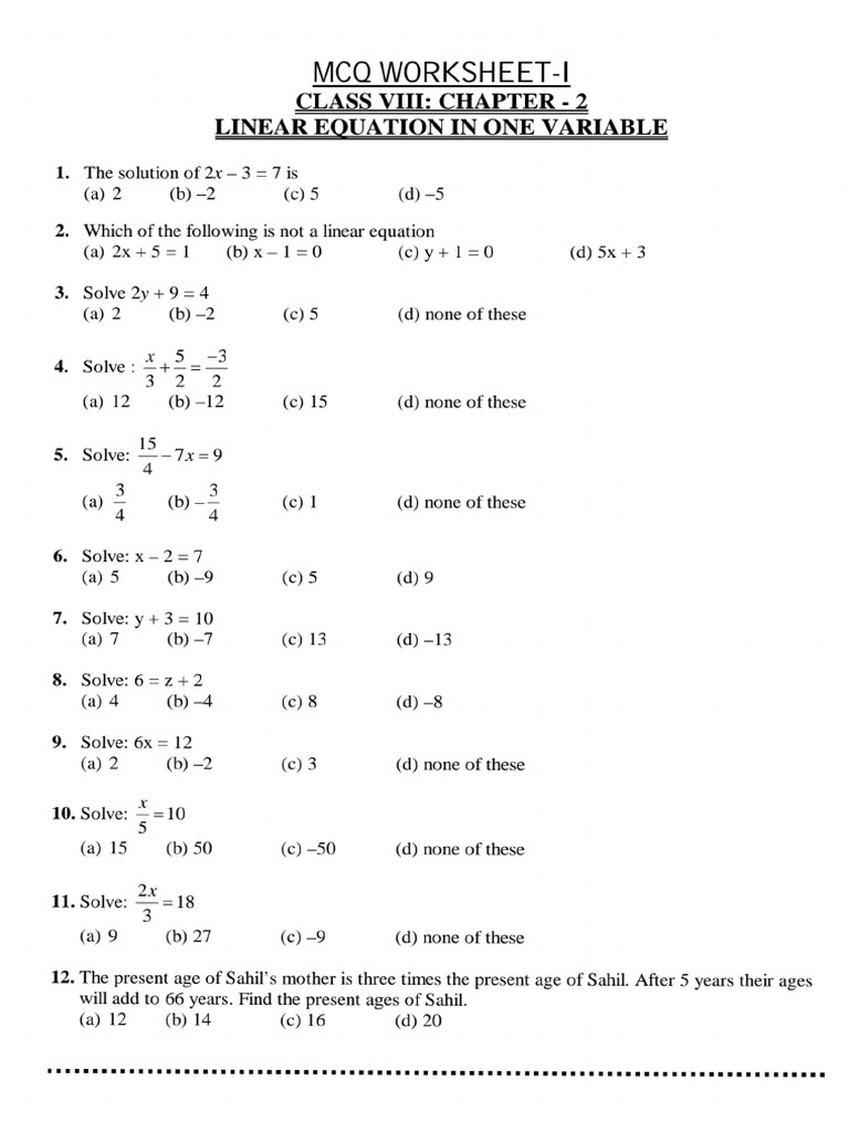 Linear Equation | PDF