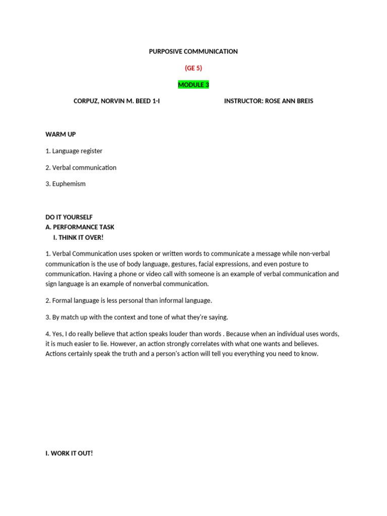 Corpuz, Norvin M. Beed 1-I (Ge 5 - Module 3) | PDF