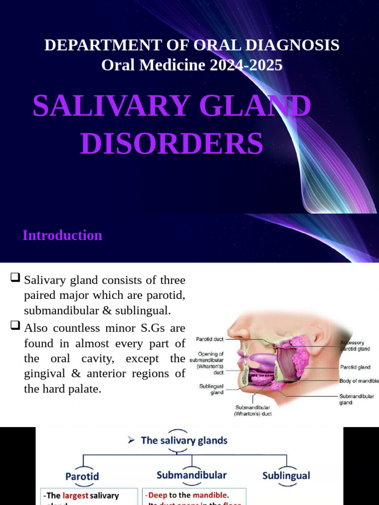 Salivary Gland Disorders Overview | PDF | Adenoma | Neoplasms
