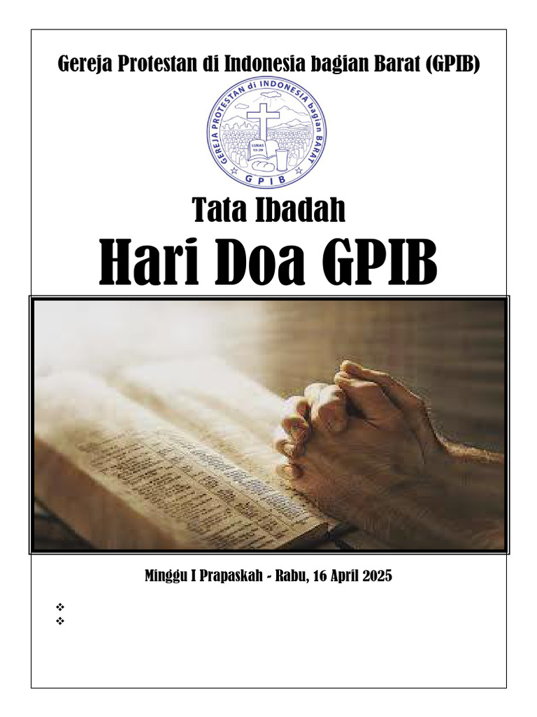 Tata Ibadah Hari Doa GPIB 2025 | PDF