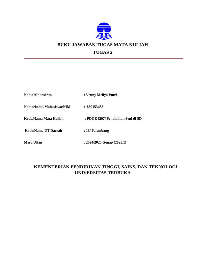 Tugas TMK 2 Venny Pdgk4207pendidikan Seni Di SD | PDF