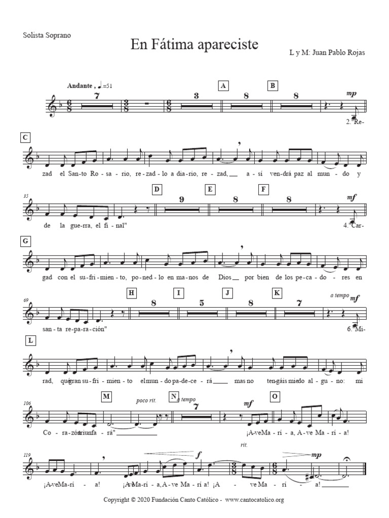 En Fátima Apareciste - Solista Soprano | PDF