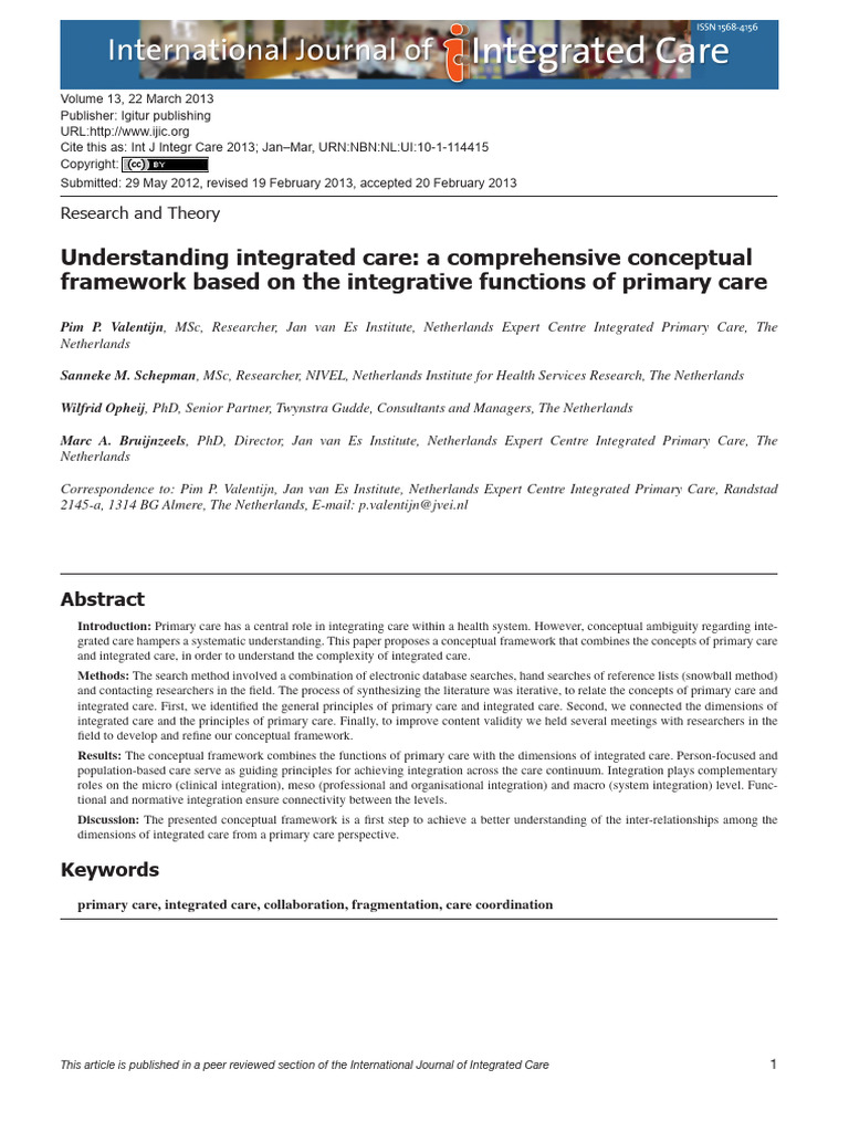 Understanding Integrated Care | PDF | Integral | Governance