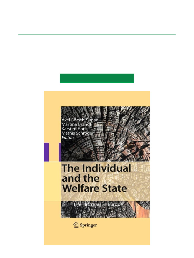 Hot Pick The Individual and The Welfare State Life Histories in Europe ...