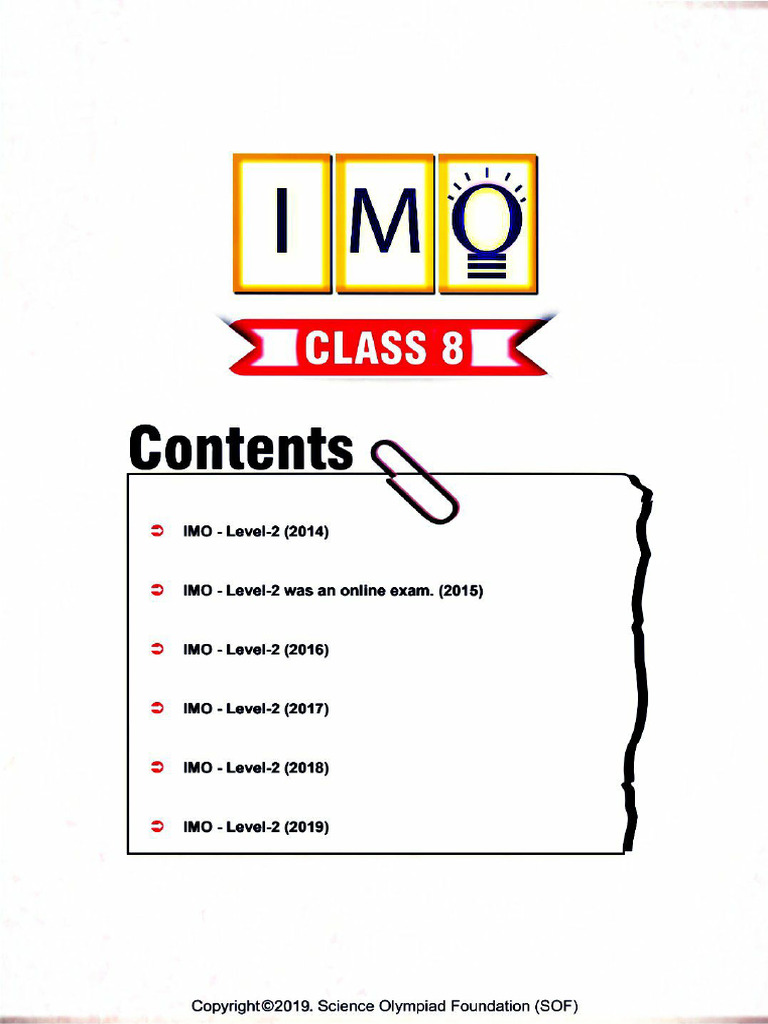 IMO - Level 2 - Class 8 - New Papers | PDF
