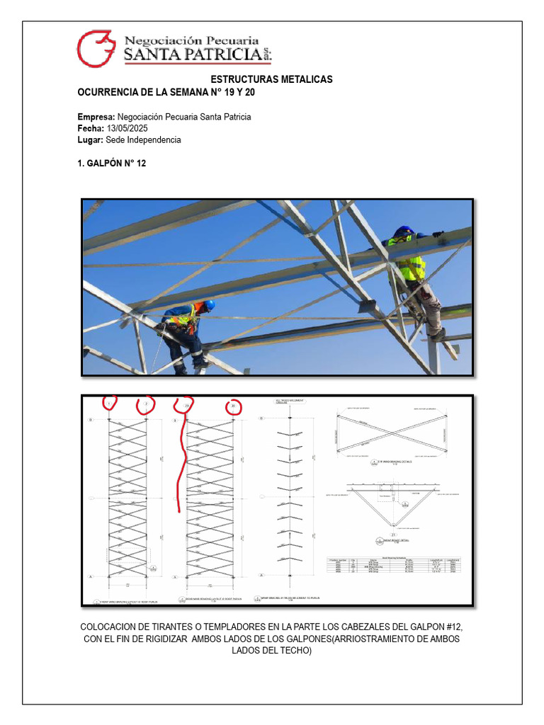 ESTRUC.METAL-OCURRENCIA DE LA SEMANA N°19 Y 20 | PDF